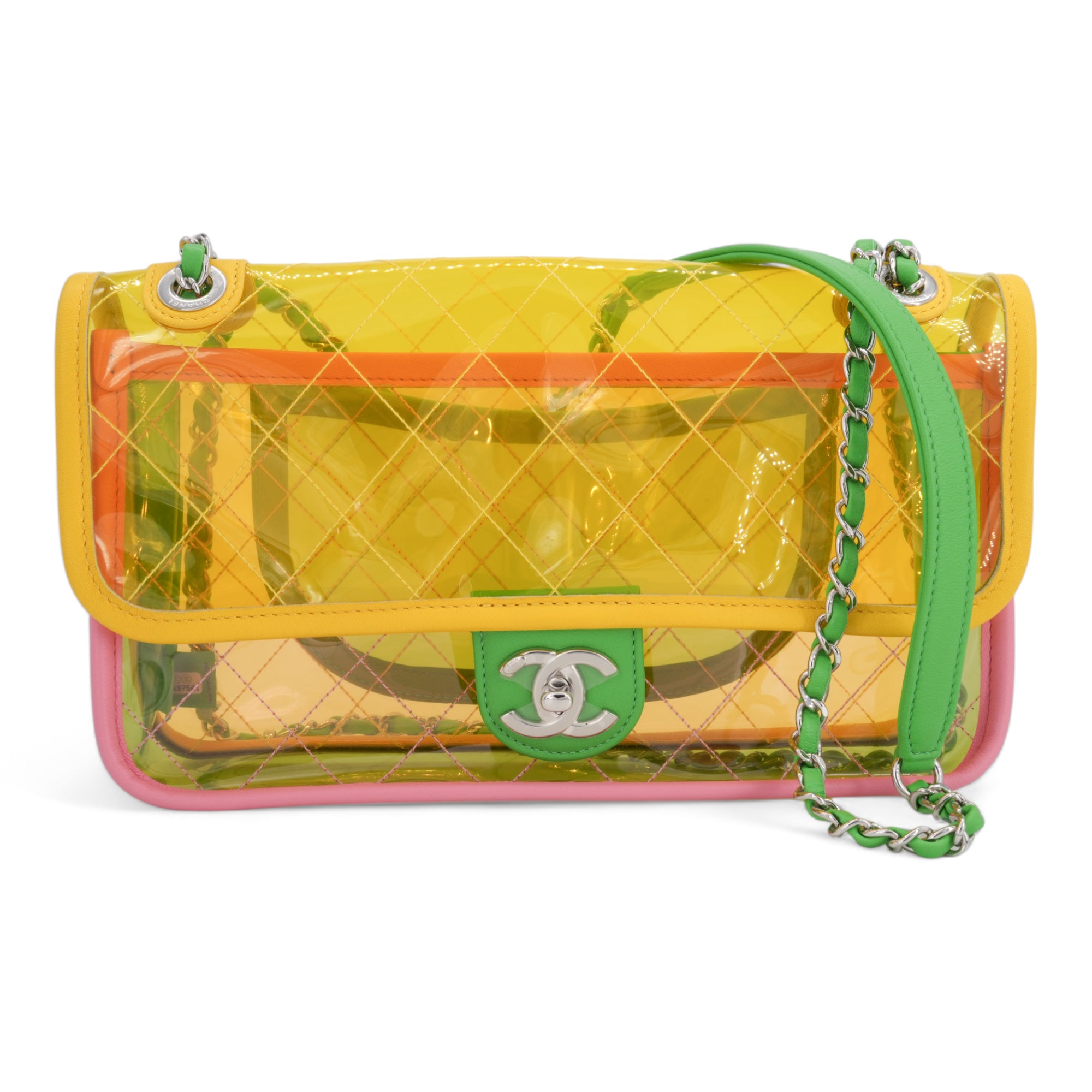 CHANEL Coco Splash Yellow PVC Medium Flap Bag | Dearluxe
