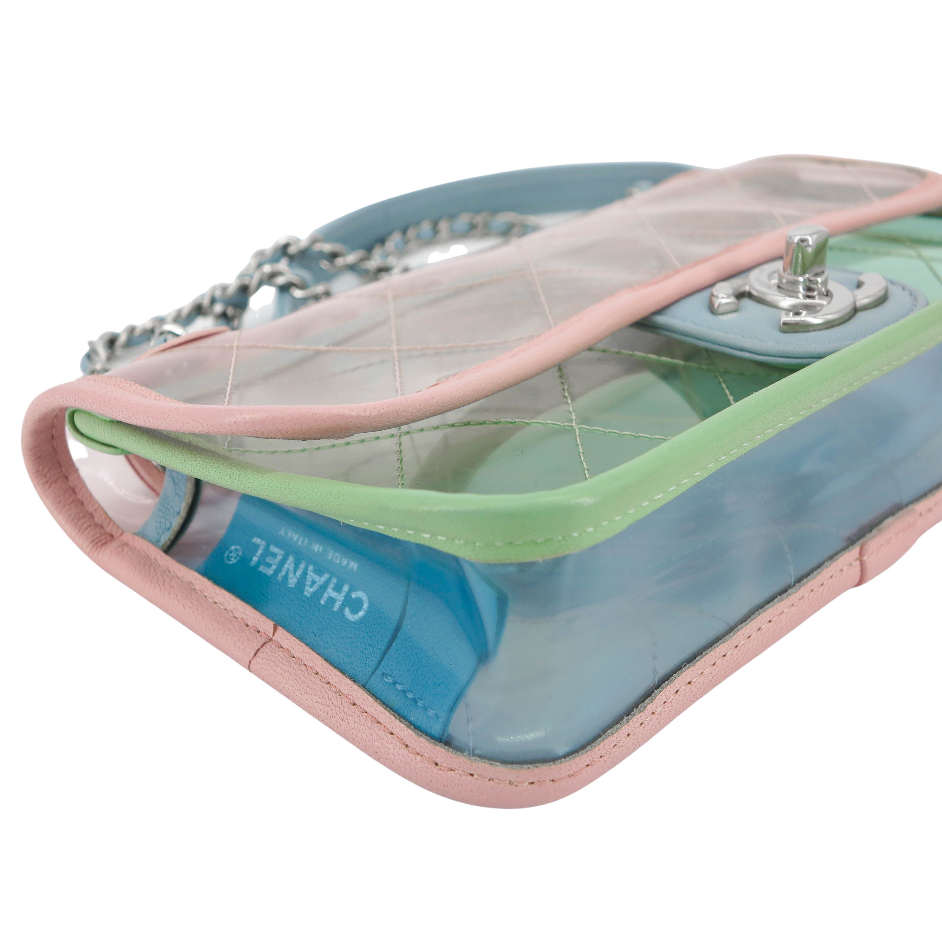 CHANEL PVC Coco Splash Mini Flap Bag Pink Green Blue | Dearluxe