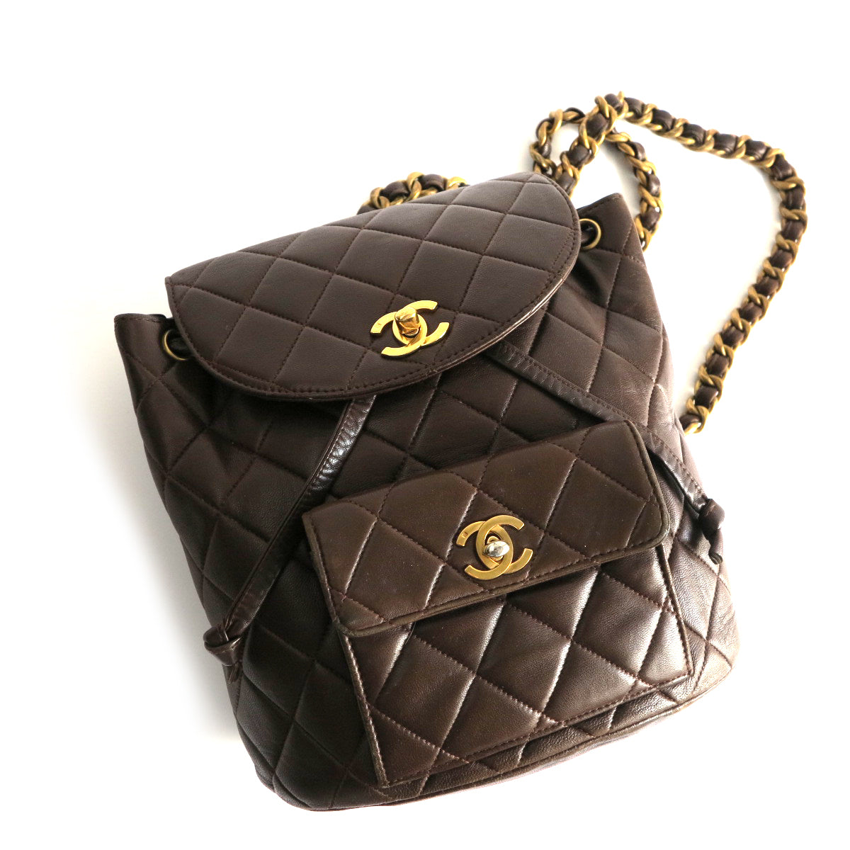 CHANEL Small Vintage Timeless Backpack in Brown Lambskin | Dearluxe