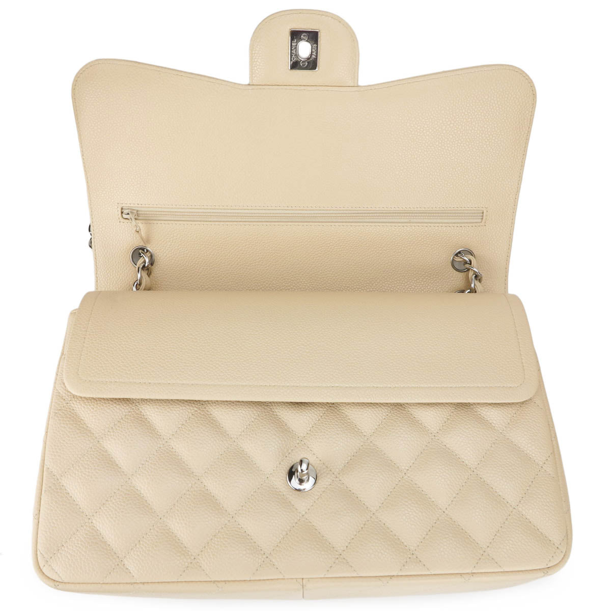 CHANEL Jumbo Classic Double Flap Bag in Beige Clair Caviar | Dearluxe